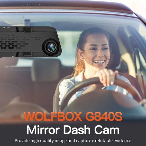 WOLFBOX G840S 12″ 4K 2160P Full HD Mirror Dash Cam Smart Rear View Cam