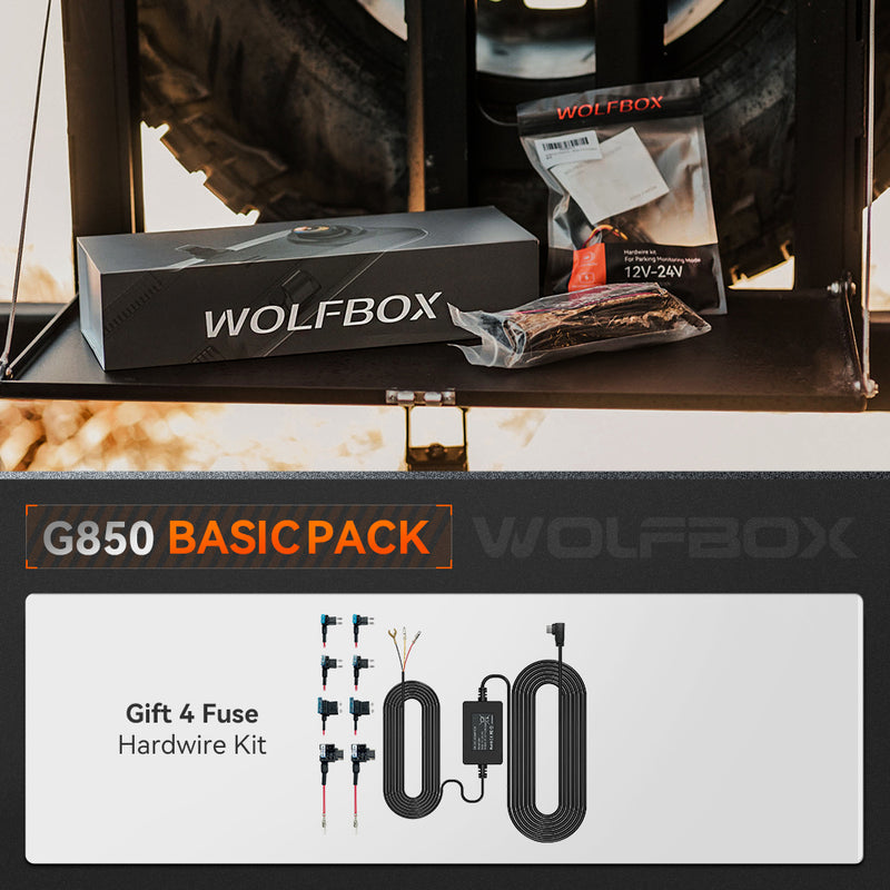 WOLFBOX G850 Rearview Mirror Backup Camera Dash Cam