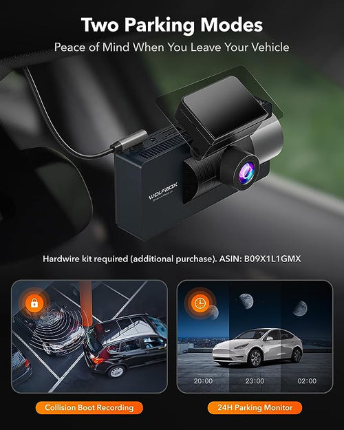 WOLFBOX i17 4K+2.5K 5G WiFi Super IR Night Vision Dash Cam